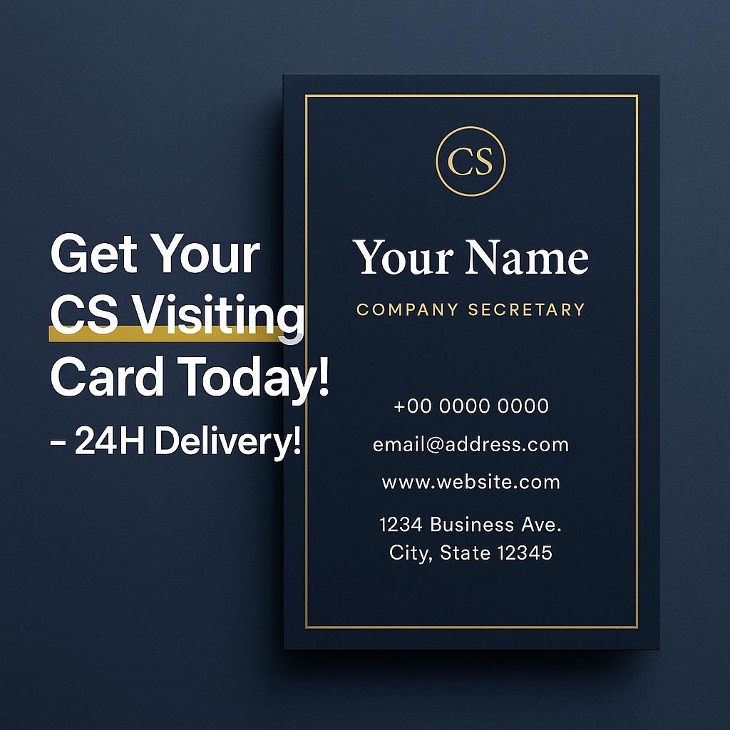 Professional Visiting Card Design for Company Secretaries ...
