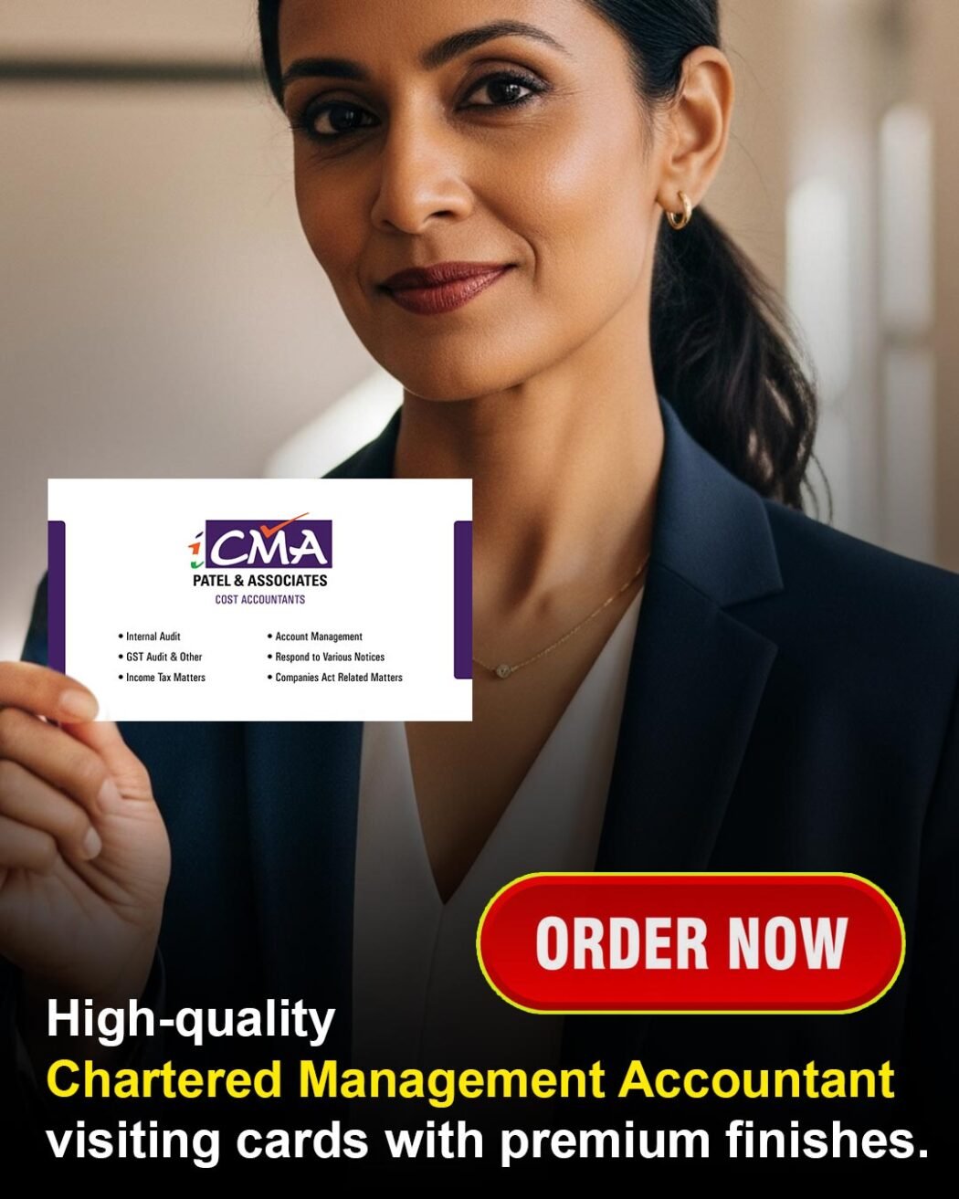 Premium Chartered Management Accountant Business Card Design & Printing ...
